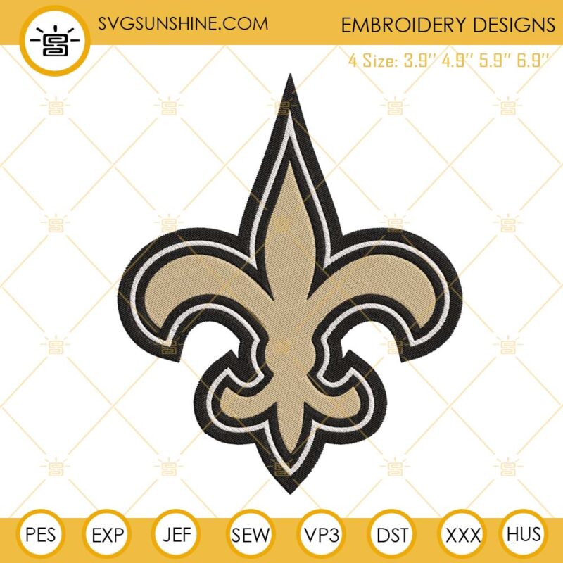 New Orleans Saints Logo Embroidery Files, NFL Football Team Machine ...