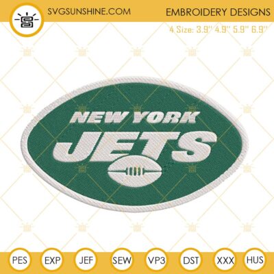 New York Jets Logo Embroidery Files, NFL Football Team Machine ...