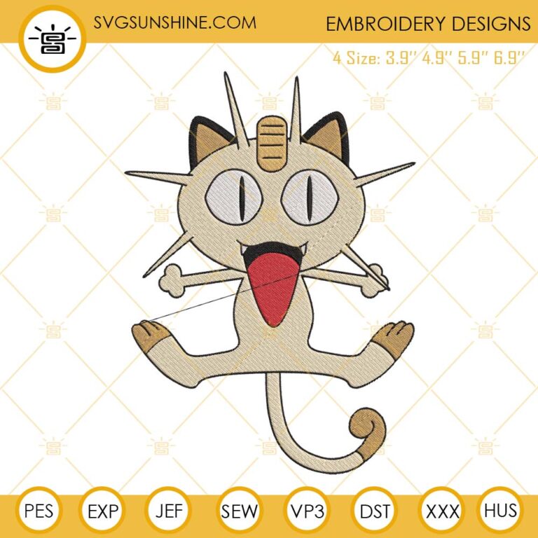 Nyasu Embroidery File, Pokemon Embroidery Design