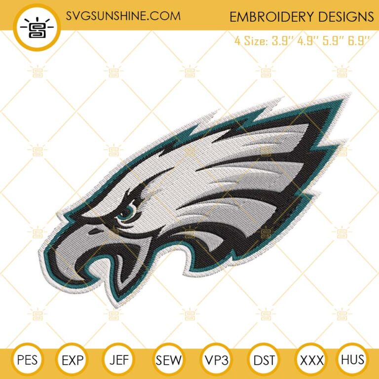 Philadelphia Eagles Logo Embroidery Files, NFL Football Team Machine ...