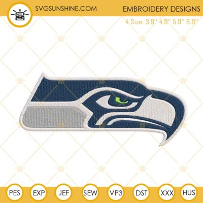 Seattle Seahawks Logo Embroidery Files, NFL Football Team Machine ...