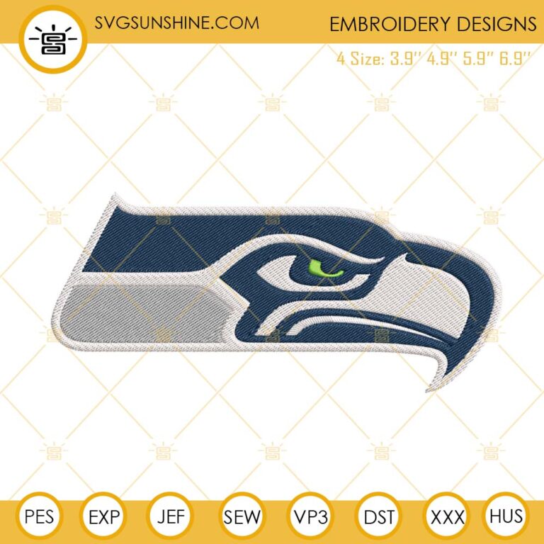 Seattle Seahawks Logo Embroidery Files, NFL Football Team Machine ...