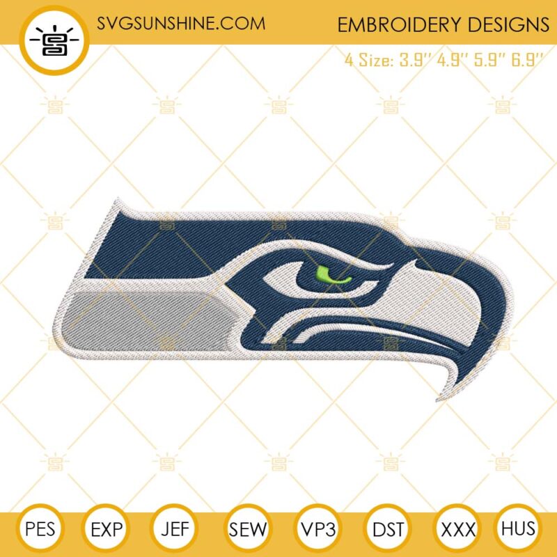 Seattle Seahawks Logo Embroidery Files, NFL Football Team Machine ...