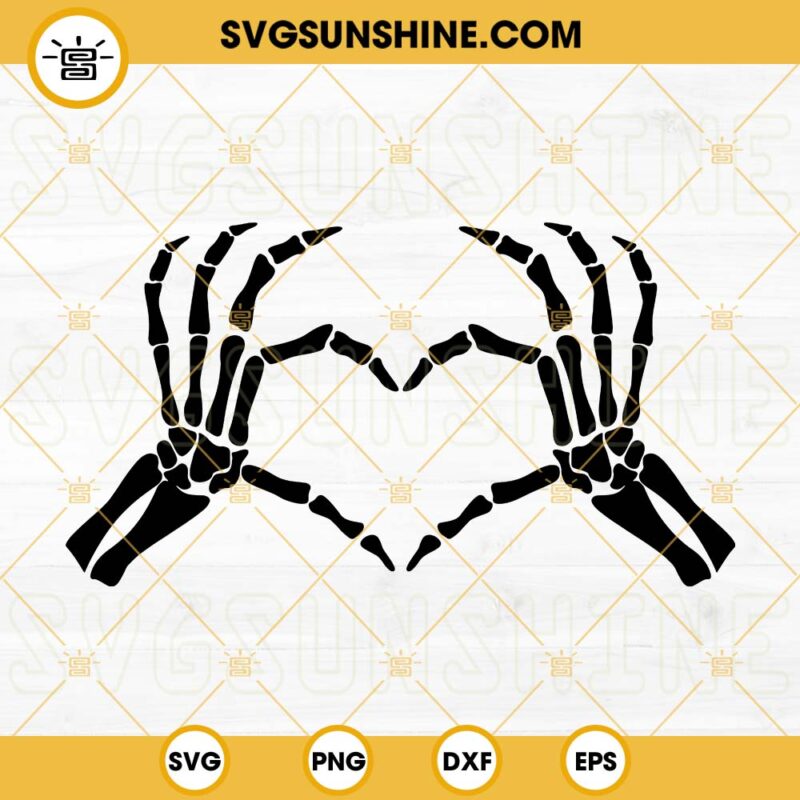 Skeleton Hands Heart SVG, Bones SVG, Funny Valentine SVG PNG DXF EPS Files