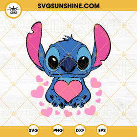 Stitch Love SVG, Stitch With Heart SVG, Cute Stitch Valentine SVG PNG ...