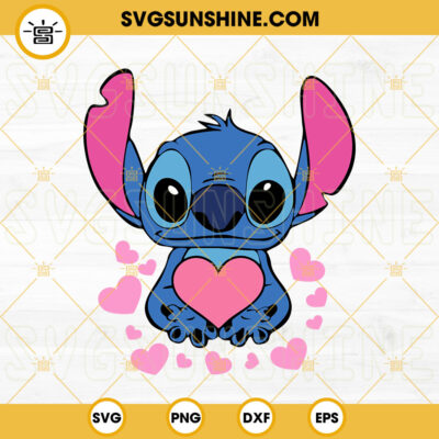 Stitch Love SVG, Stitch With Heart SVG, Cute Stitch Valentine SVG PNG ...