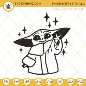 Baby Yoda Embroidery File, Star Wars Embroidery Design