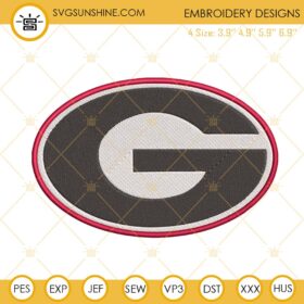 Georgia Bulldogs Logo Embroidery Files, NCAA Football Team Machine ...