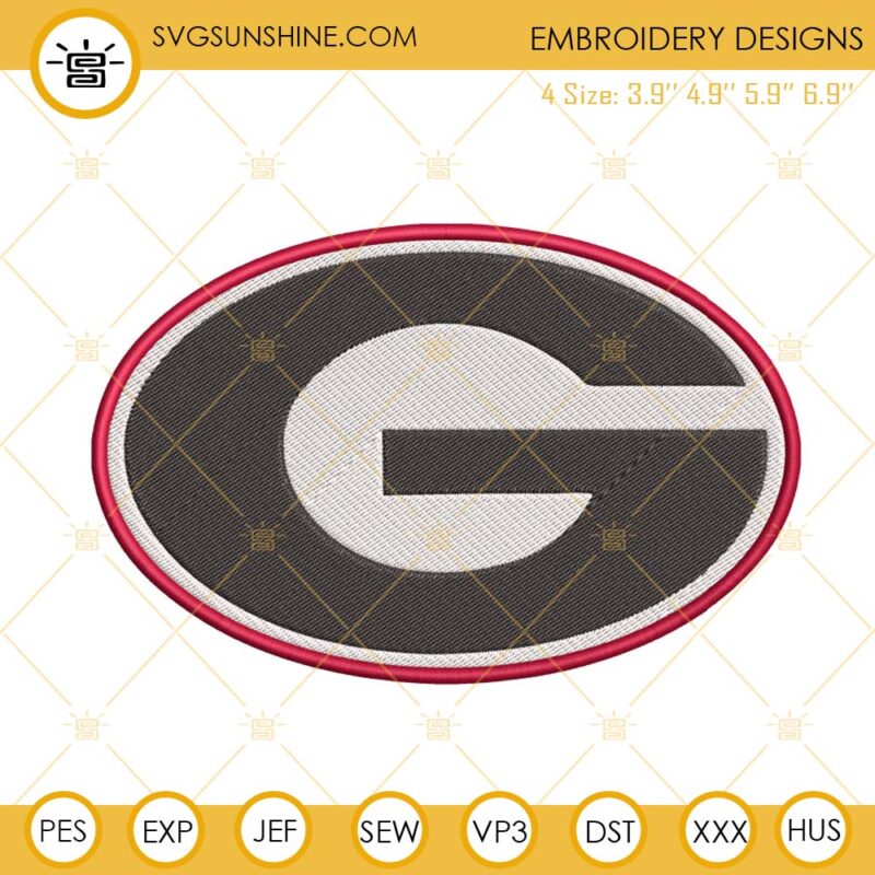 Georgia Bulldogs Logo Embroidery Files, NCAA Football Team Machine ...