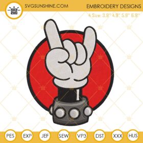 Mickey Rock Hand Embroidery Design Files