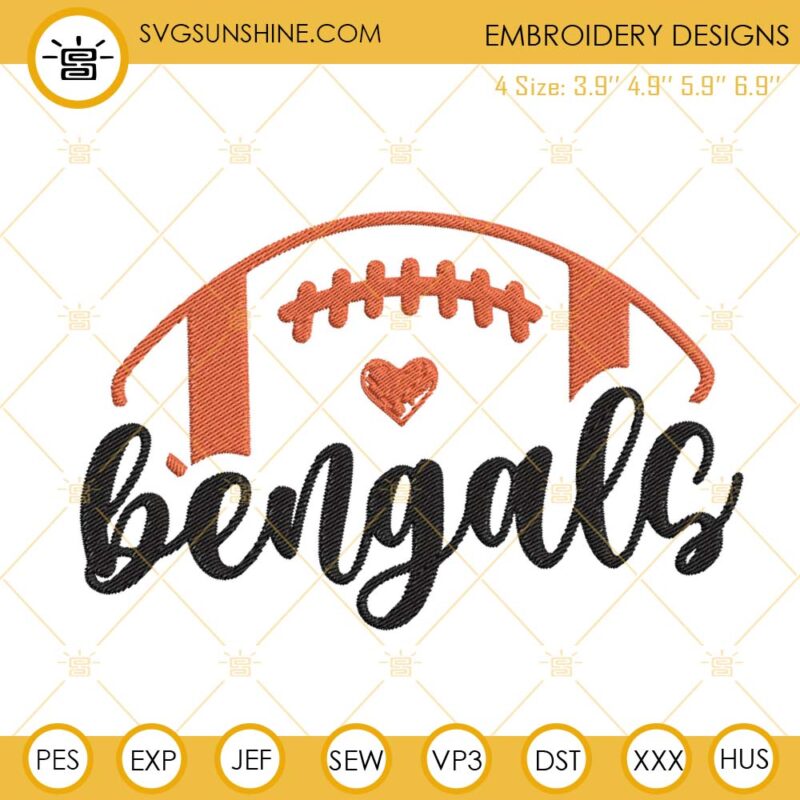 Bengals Football Embroidery Files, Cincinnati Bengals Embroidery ...