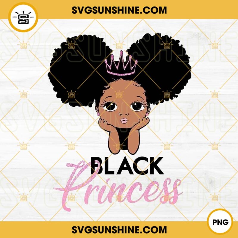 Black Princess PNG, Messy Bun Black Little Girl PNG, Black History PNG ...