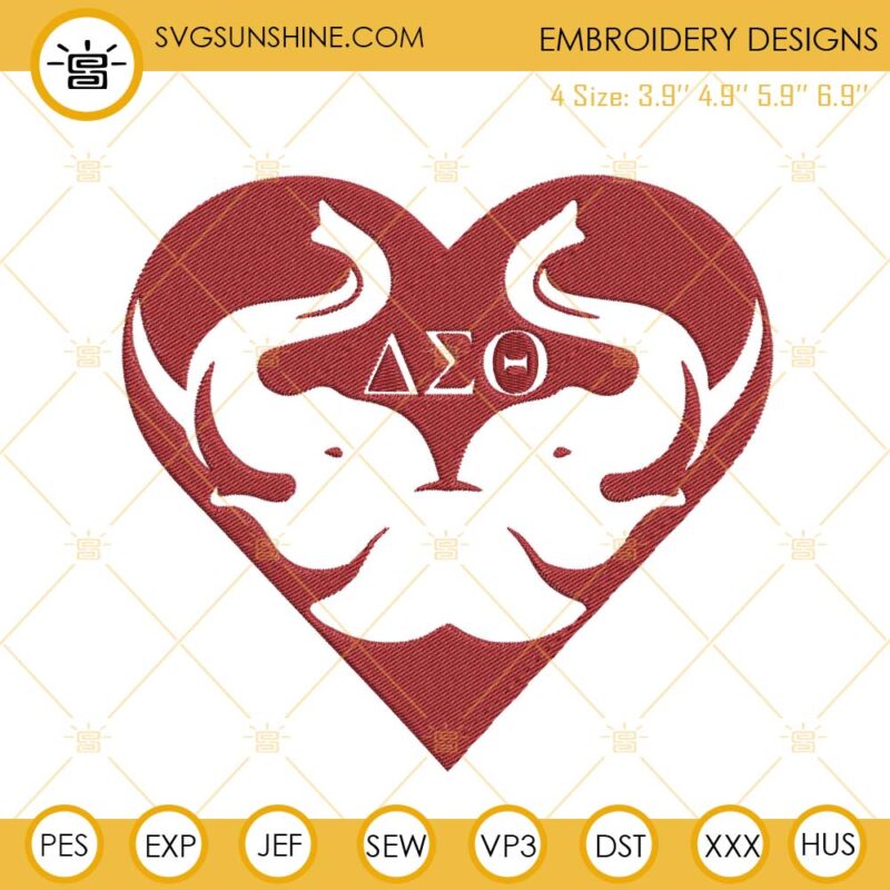 Elephant Heart Delta Sigma Theta Embroidery Design File Download