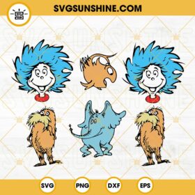 Dr Seuss Doodles SVG, Read Across America Day SVG, Lorax SVG, Horton ...
