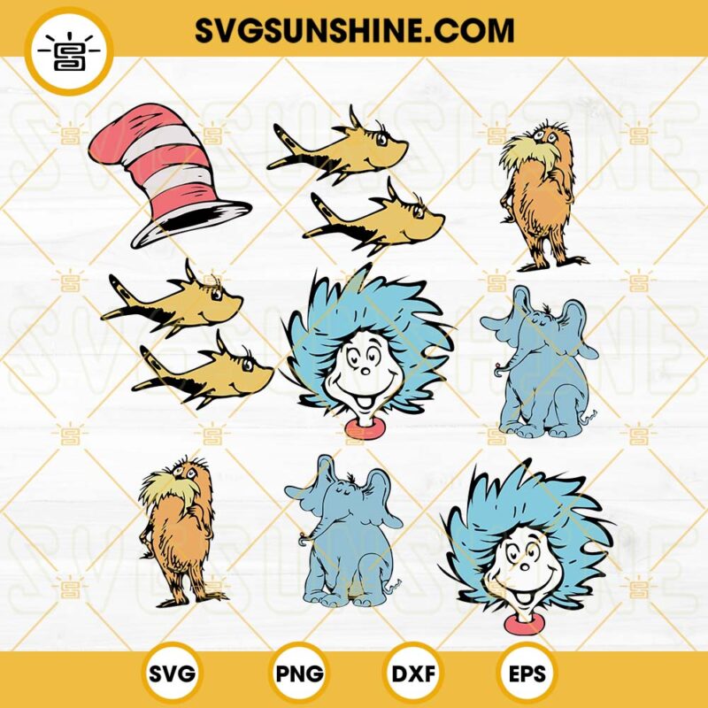 Dr Seuss Elements SVG, Read Across America SVG, Dr Seuss Day SVG PNG ...