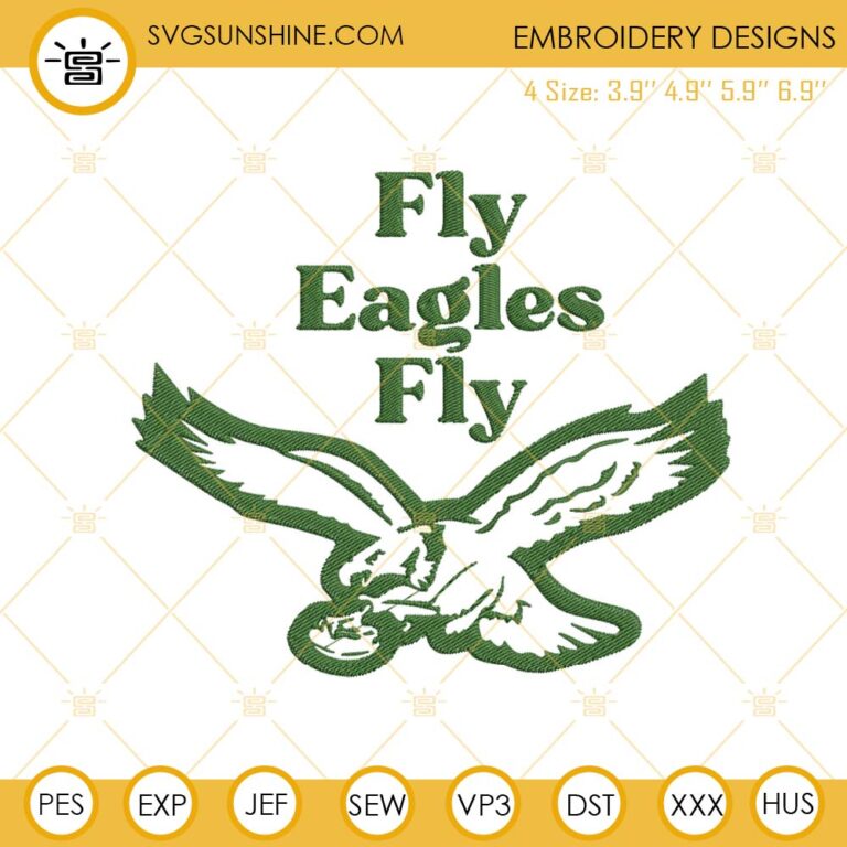 Fly Eagles Fly Embroidery Files, Philadelphia Eagles Embroidery Designs