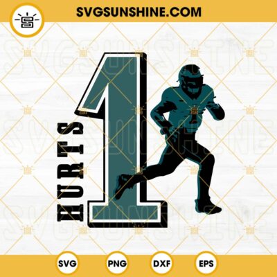 Hurts 1 SVG, Jalen Hurts SVG, Eagles SVG, Philadelphia Eagles Player ...
