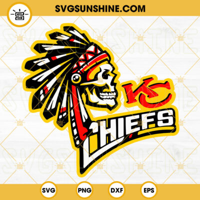 KC Chiefs Native American Skull SVG, NFL Kansas City Chiefs SVG PNG DXF ...