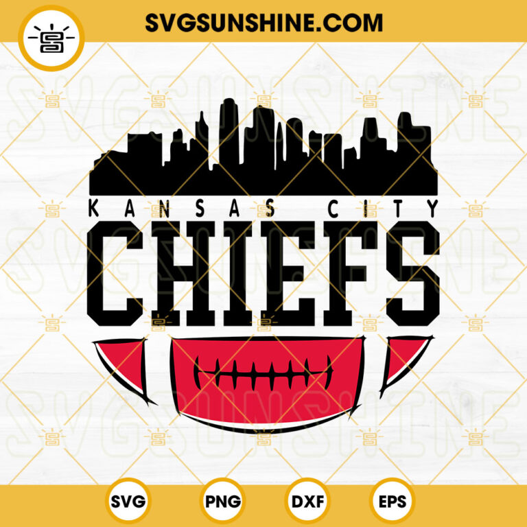 Kansas City Chiefs SVG, KC Chiefs Football Skyline SVG, NFL Football ...