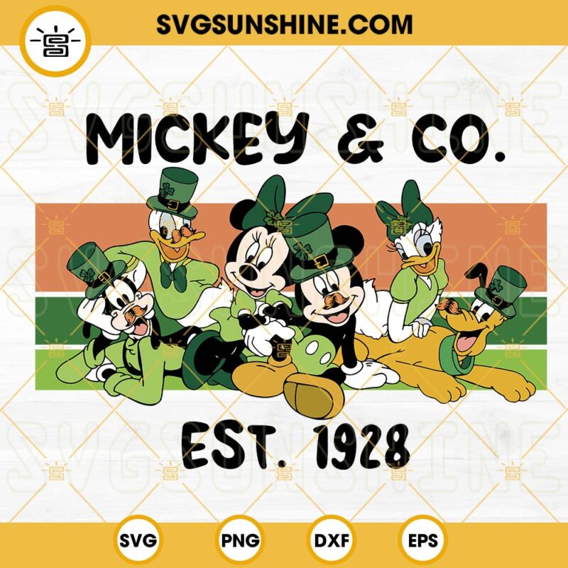 Mickey And Co Est 1928 St Patricks Day SVG, Irish Disney SVG, Mickey ...