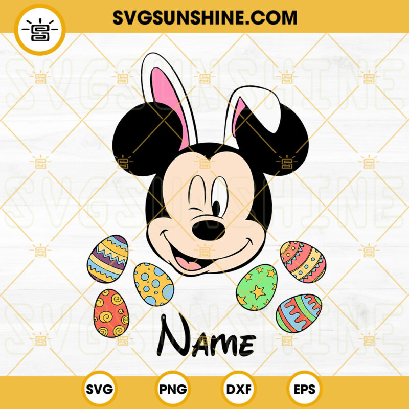 Mickey Mouse Head Easter Eggs SVG, Disney Mickey Easter SVG, Easter ...