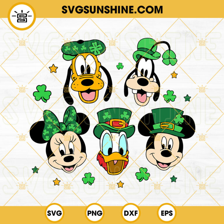 Mickey Ears Shamrock SVG, Mickey Mouse Four Leaf Clover SVG, St ...
