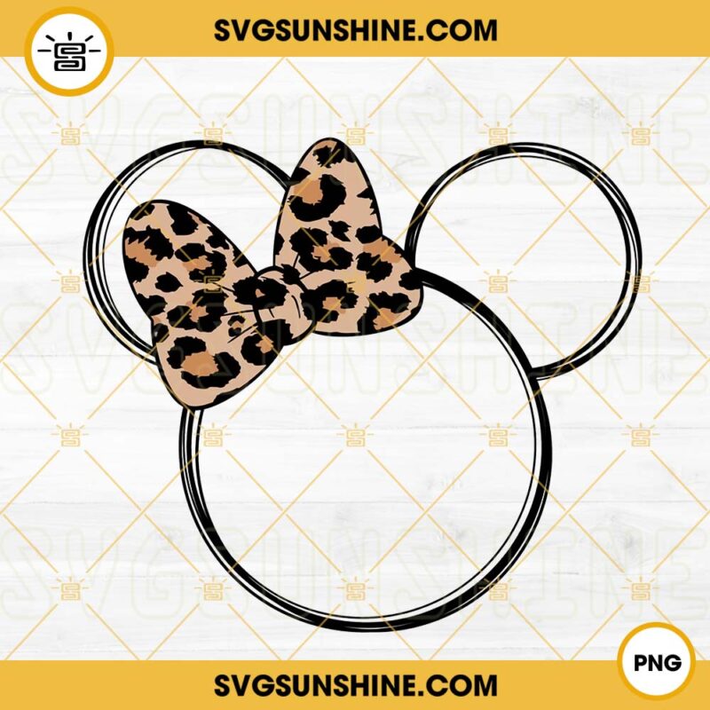 Minnie Leopard Bow PNG, Family Trip PNG, Minnie Mouse Ears PNG Instant ...