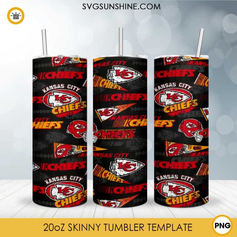 Kansas City Chiefs 20oz Tumbler Wrap, Chiefs Football 20oz Tumbler PNG ...