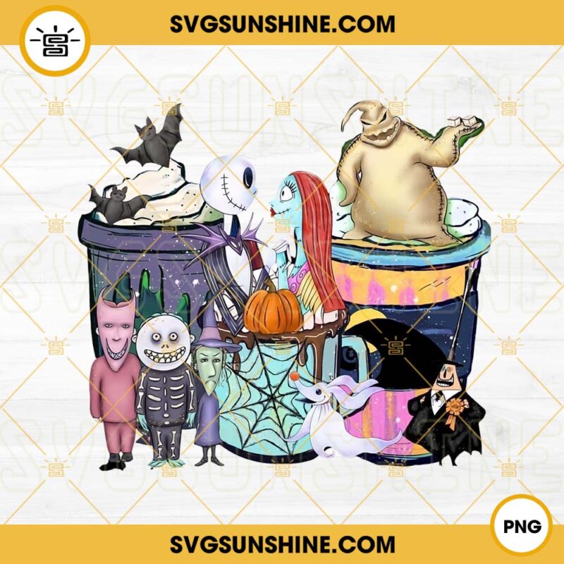 Nightmare Before Christmas Coffee Cups PNG, Jack Skellington PNG, Sally ...