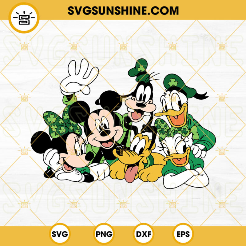 Mickey Minnie Mouse Head Shamrock SVG, Four Leaf Clover SVG, Disney St ...