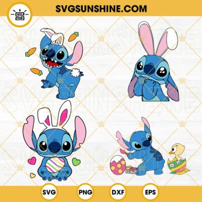 Easter Stitch Svg, Easter Svg, Lilo and Stitch Svg, Easter Eggs Svg