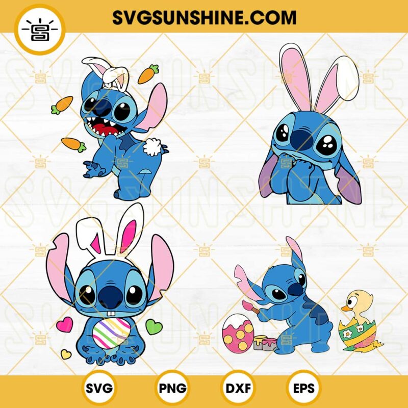 Easter Stitch Svg, Easter Svg, Lilo and Stitch Svg, Easter Eggs Svg