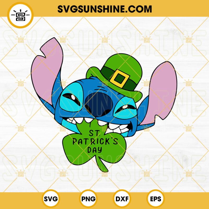 St Patricks Day Stitch Svg Leprechaun Svg Lilo And Stitch Svg Disney
