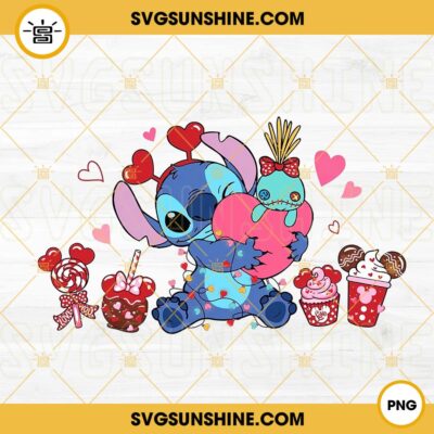 Stitch Valentine PNG, Stitch And Heart Scrump Love PNG, Disney ...