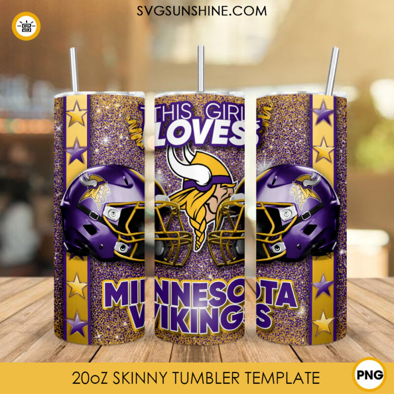 This Girl Loves Minnesota Vikings 20oz Skinny Tumbler Wrap, Vikings ...