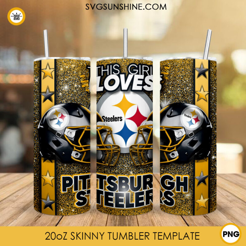 This Girl Loves Pittsburgh Steelers 20oz Skinny Tumbler Wrap, Steelers ...
