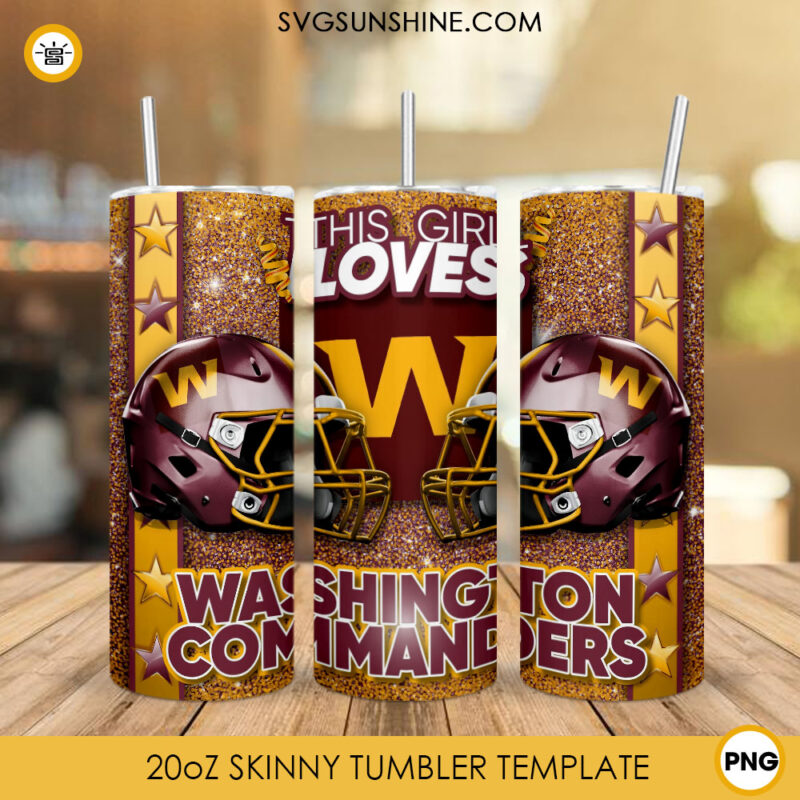 This Girl Loves Washington Commanders 20oz Skinny Tumbler Wrap ...