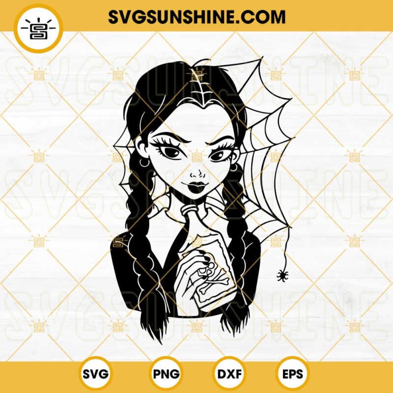 Wednesday Addams Poison SVG, Addams Family SVG PNG DXF EPS Cut Files