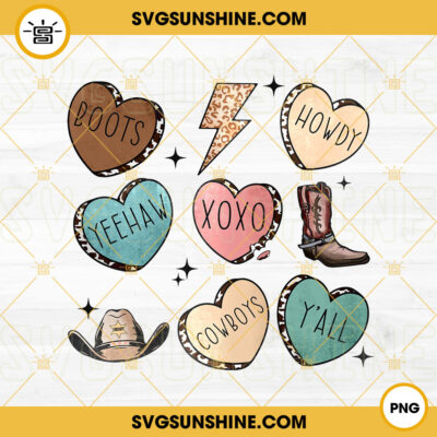 Western Conversation Heart PNG, Candy Hearts PNG, Cowgirl Valentines ...