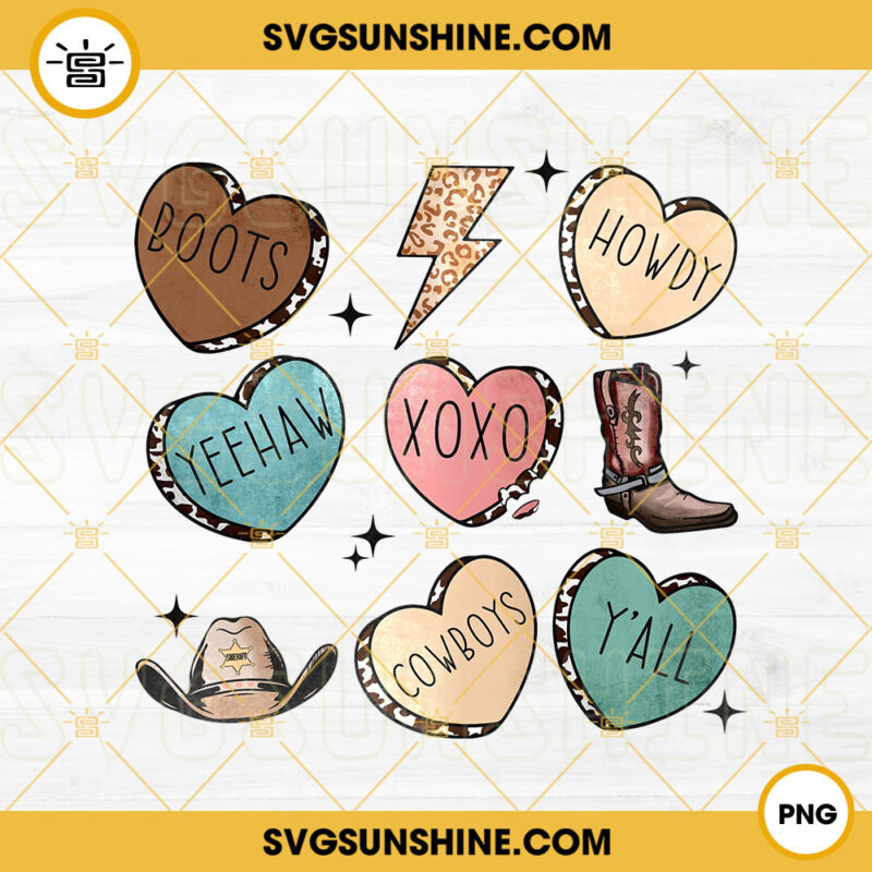 Western Conversation Heart PNG, Candy Hearts PNG, Cowgirl Valentines ...
