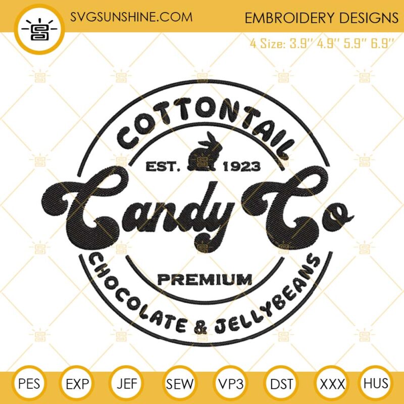 Cottontail Candy Co Embroidery Designs, Easter Bunny Embroidery Files ...
