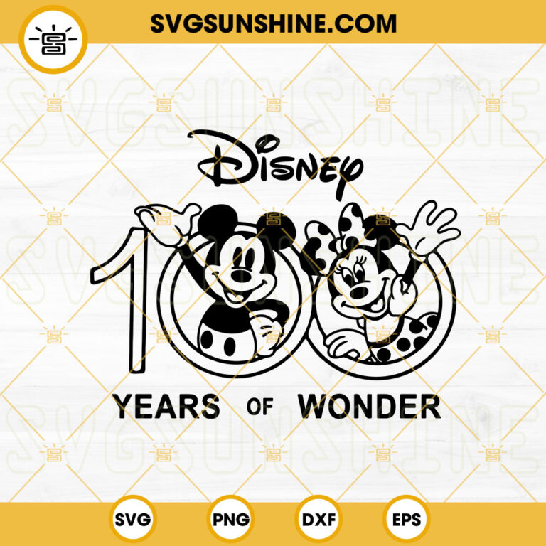 100 Years Of Wonder Mickey Minnie SVG, Disneyland 100th Anniversary SVG ...