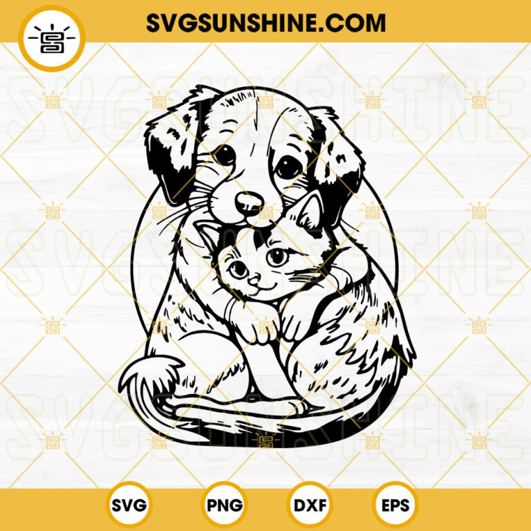 Cute Dog And Cat SVG, Kitten Puppy SVG, Best Friends Pet SVG PNG DXF ...