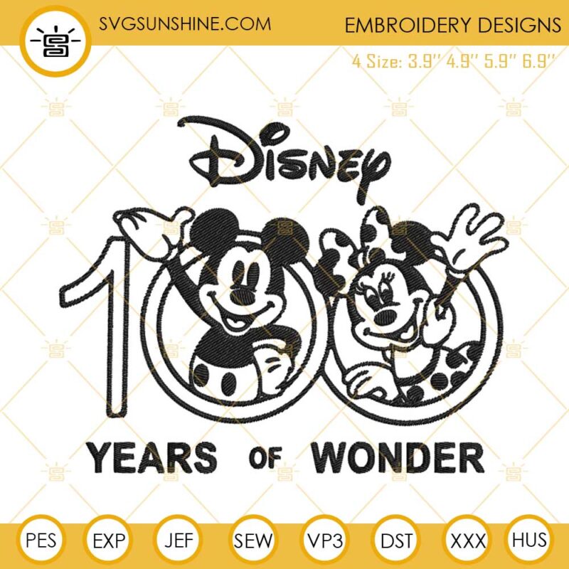 Disney 100 Years Of Wonder Mickey And Minnie Embroidery Designs, Disney ...