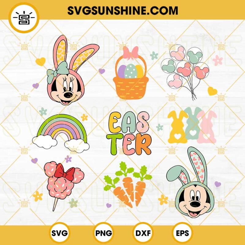 Disney Mouse Easter SVG, Easter Bunny SVG, Easter Eggs Basket SVG ...