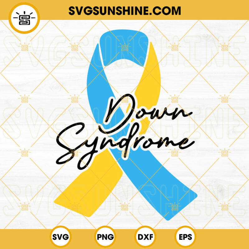 Down Syndrome Ribbon SVG, Down Trisomy 21 SVG, Blue And Yellow SVG ...