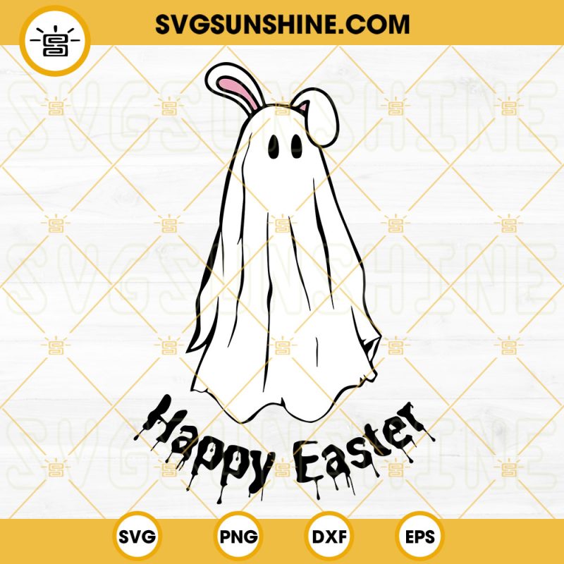 Easter Ghost SVG, Ghost Bunny SVG, Funny Easter SVG, Creepy Happy ...
