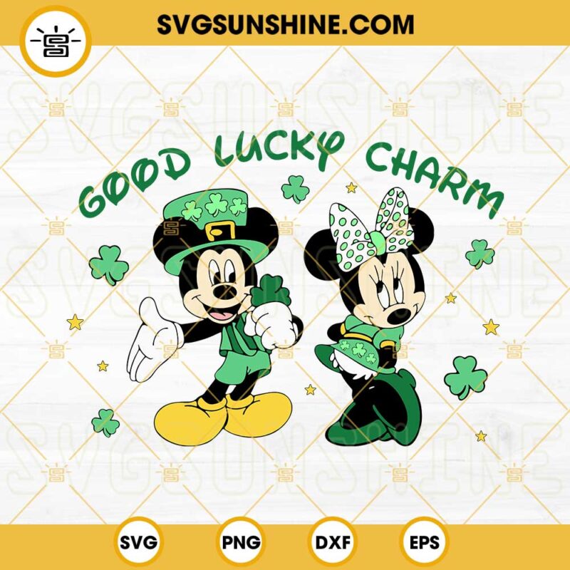 Good Luck Charm SVG, Leprechaun SVG, Mickey Minnie Mouse St Patricks ...
