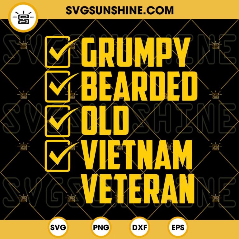 Grumpy Beaded Old Vietnam Veteran SVG, Funny Veteran SVG PNG DXF EPS ...