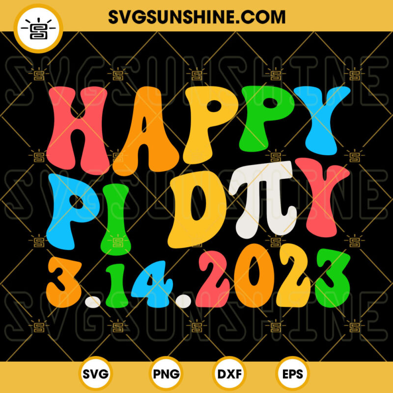 Happy Pi Day 2023 SVG, Wavy Font SVG, Retro Math Teachers SVG, 14 March ...